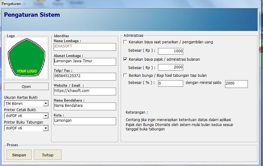 Aplikasi Tabungan Bank Mini Sekolah